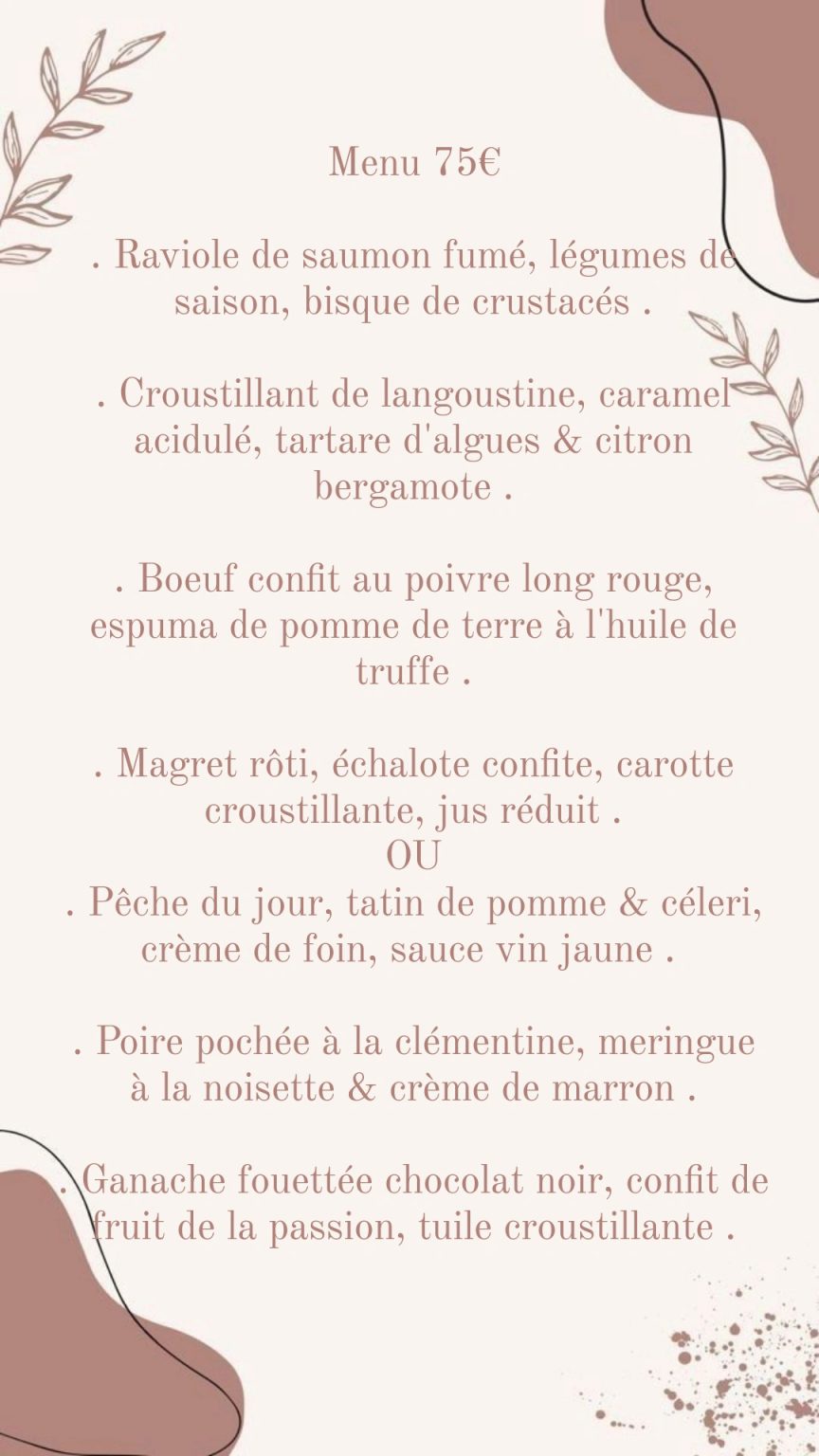 Nos menus - L'Aromate